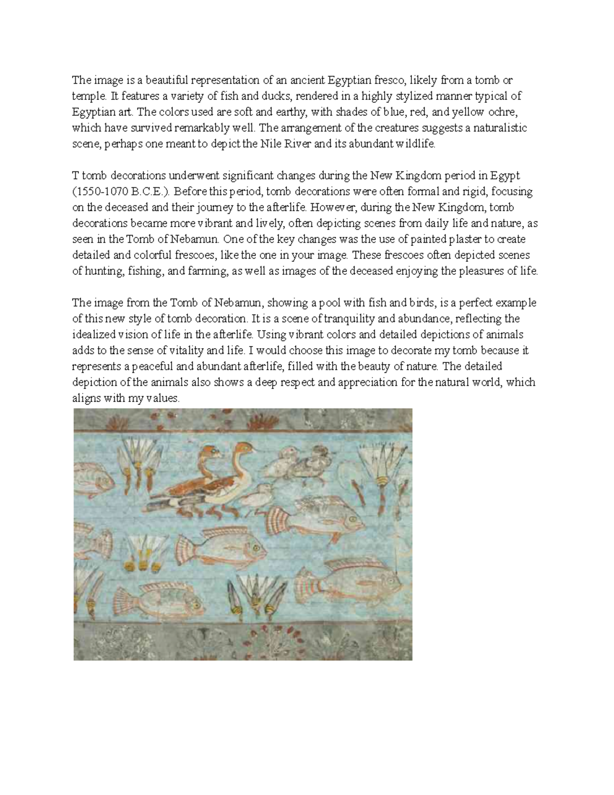 Week 12 Assignment New Kingdom Tomb Decoration - The image is a ...