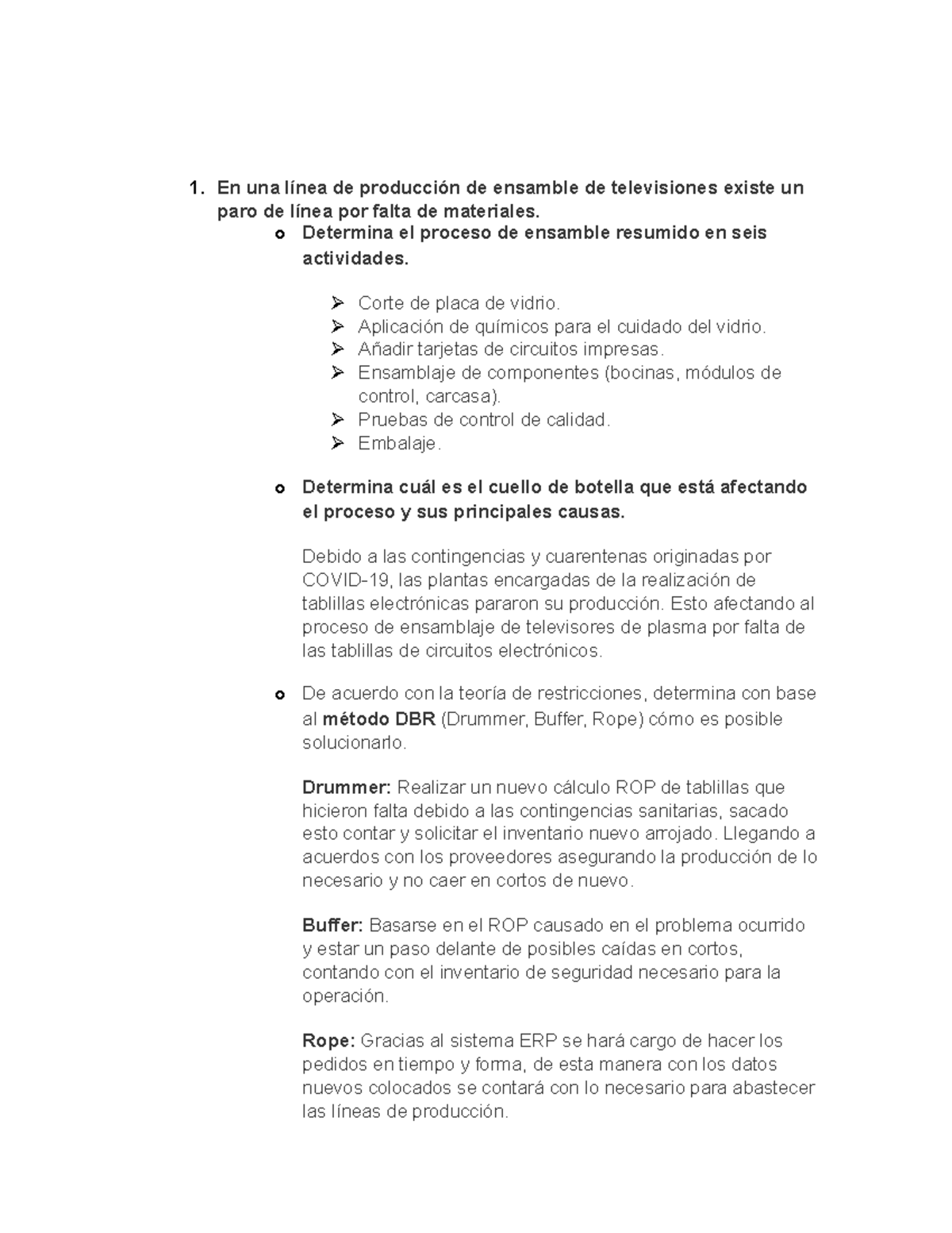 Actividad 22 - En una línea de producción de ensamble de televisiones ...