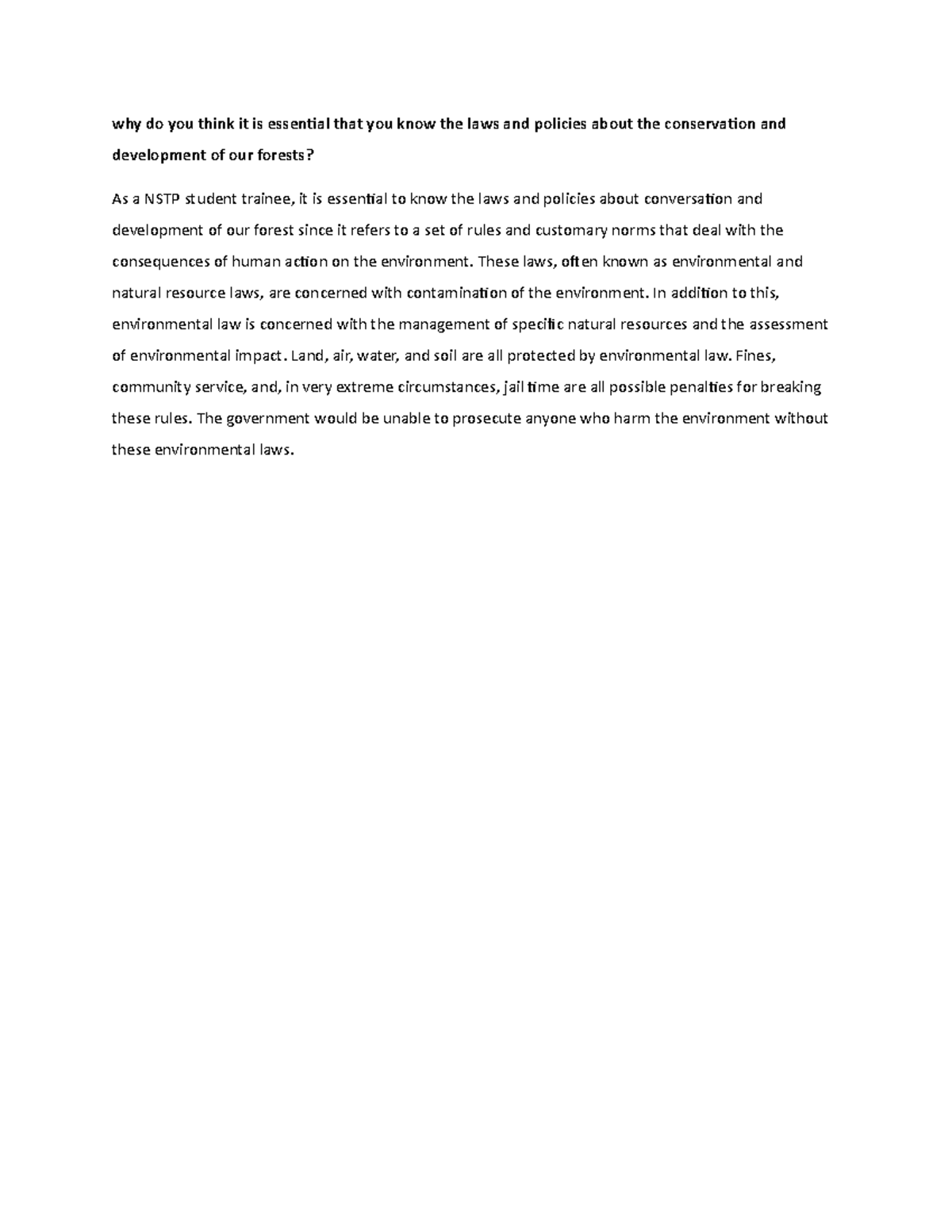 - sdfg - why do you think it is essential that you know the laws and ...