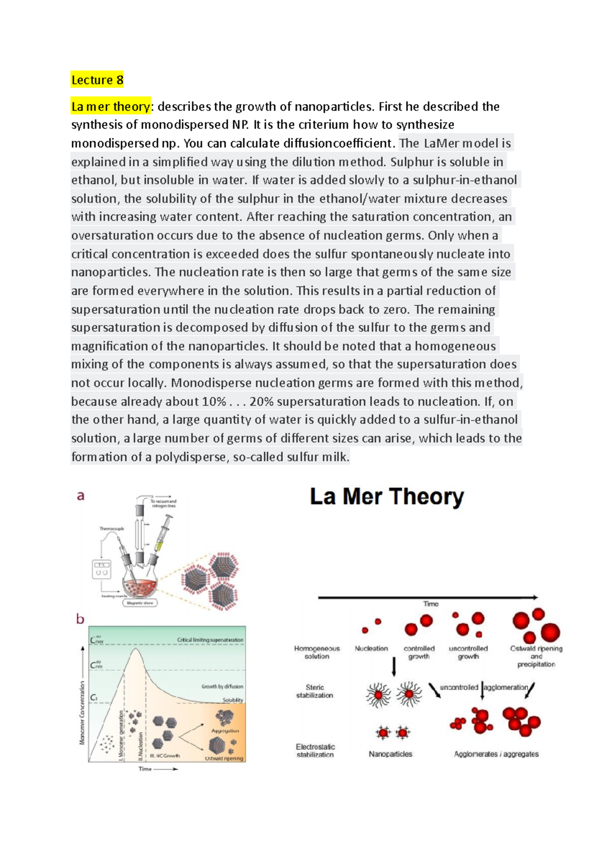 Lecture 8 - la mer theory, nucleation process, ostwald ripening and ...
