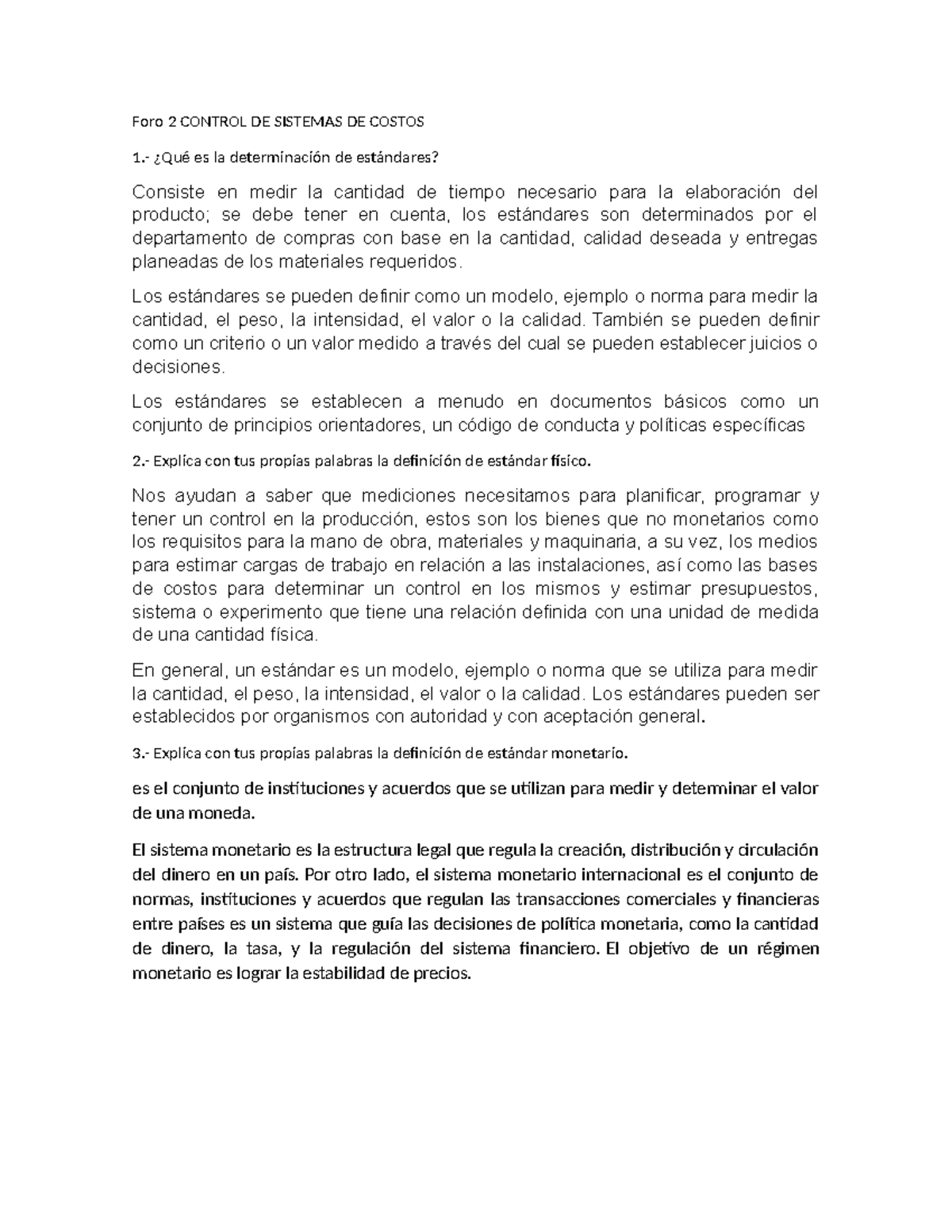 Foro 2 Control DE Sistemas DE Costos - Foro 2 CONTROL DE SISTEMAS DE ...