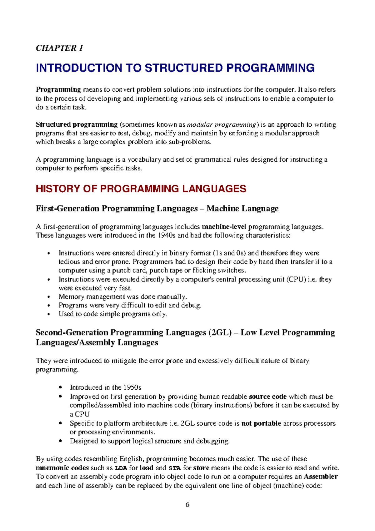 Topic 1 Teaching Chapter 1 Introduction To Structured Programming Programming Means To