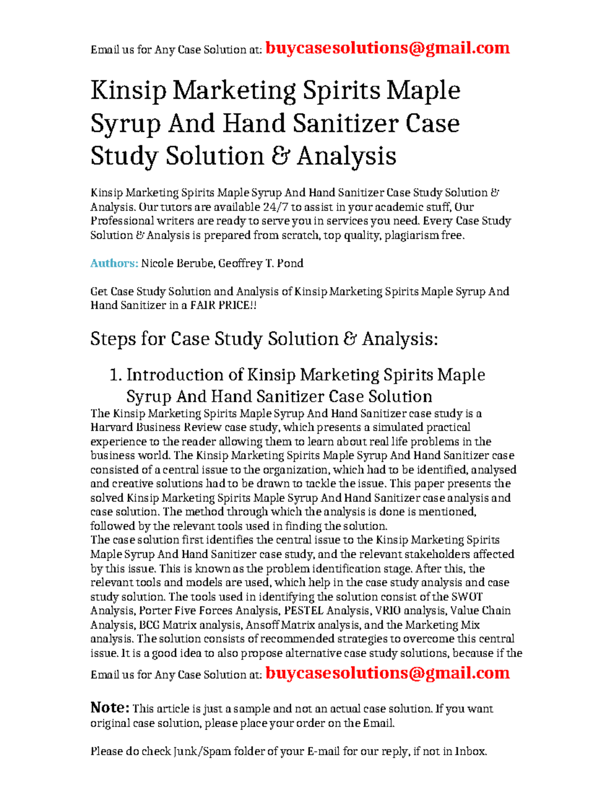 Kinsip Marketing Spirits Maple Syrup And Hand Sanitizer Case Study ...