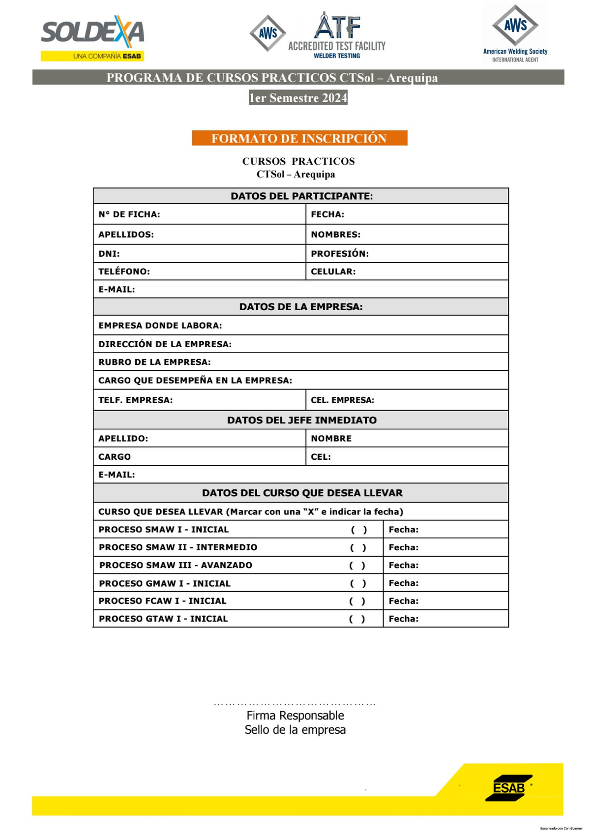 Formulario DE Inscripcion - SOLDEX AWS ATF AWS ACCREDITED TEST FACILITY ...