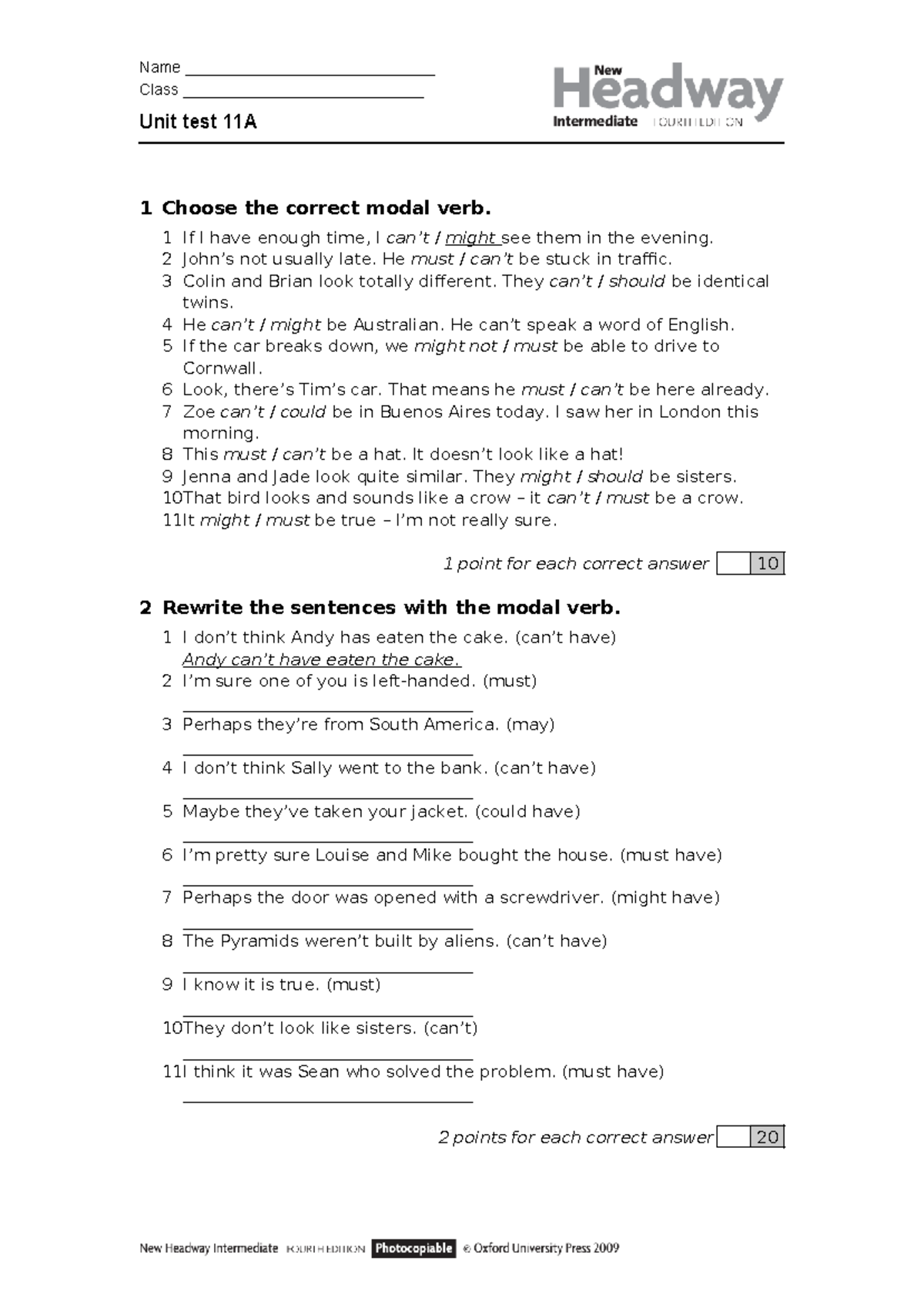 Hwy int unittests 11a - Class ____________________________ Unit test ...