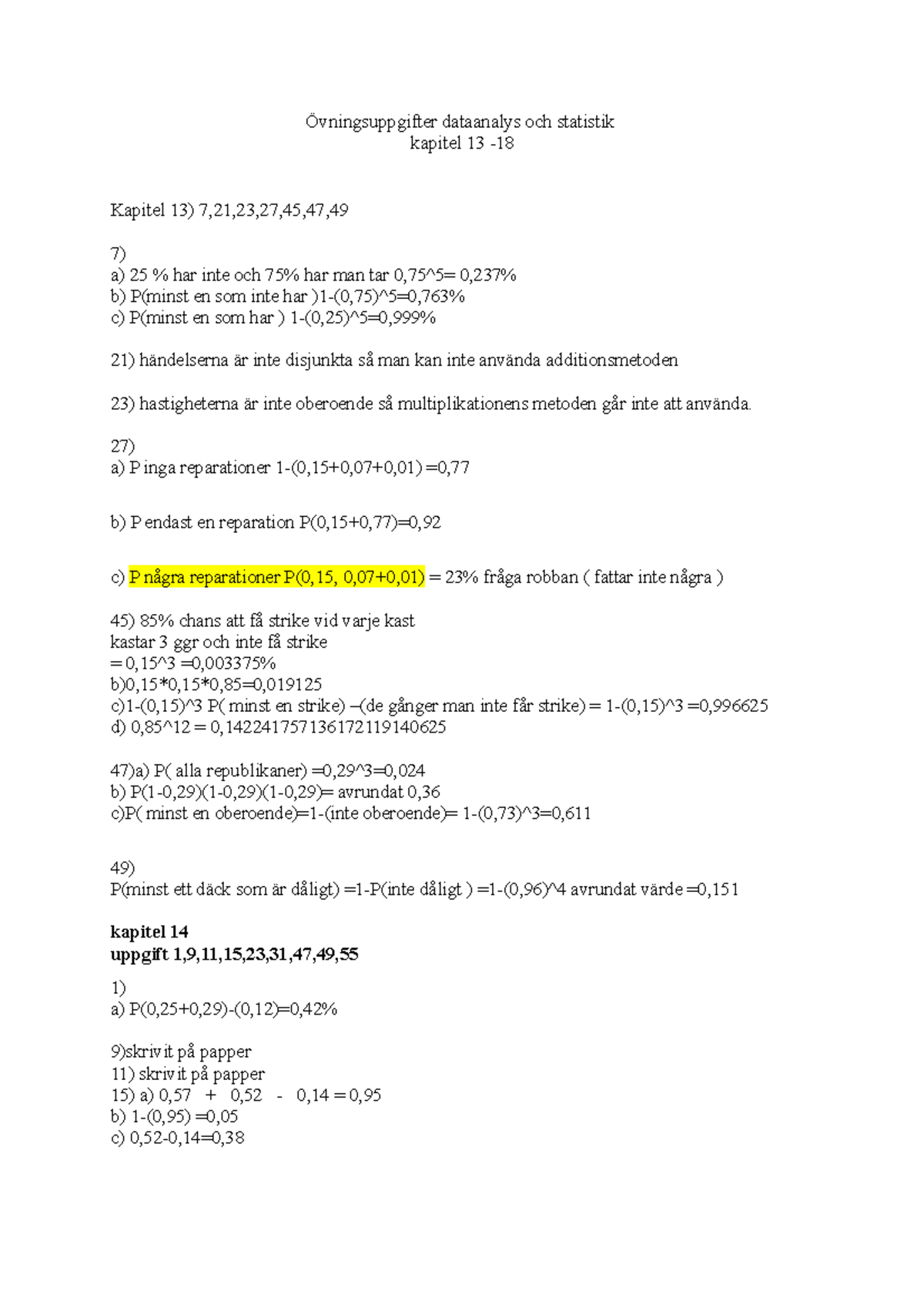 övningsuppter Kap 10 19 Övningsuppter Dataanalys Och Statistik Kapitel 13 Kapitel 13