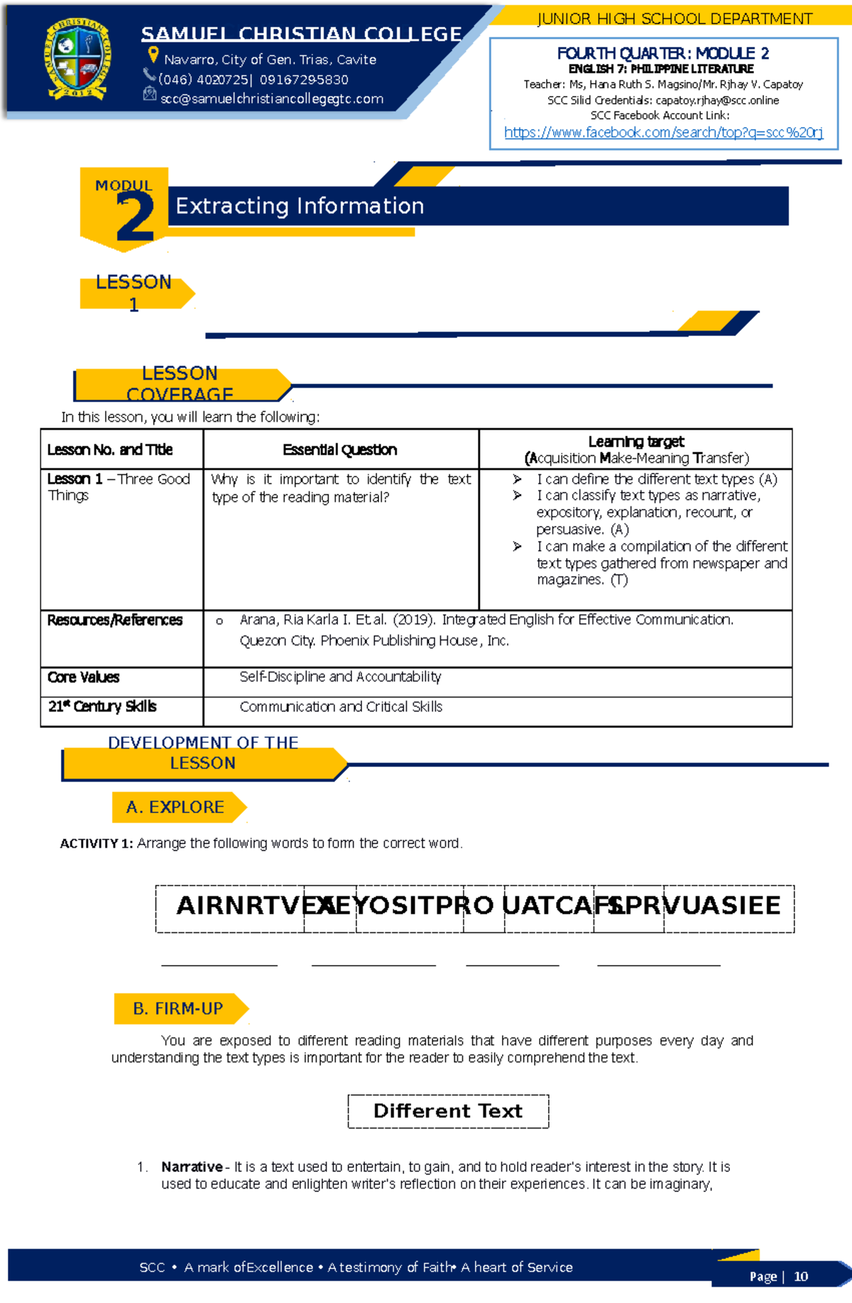 EN7 Q4 Module 2 - qwd asd asd - In this lesson, you will learn the ...