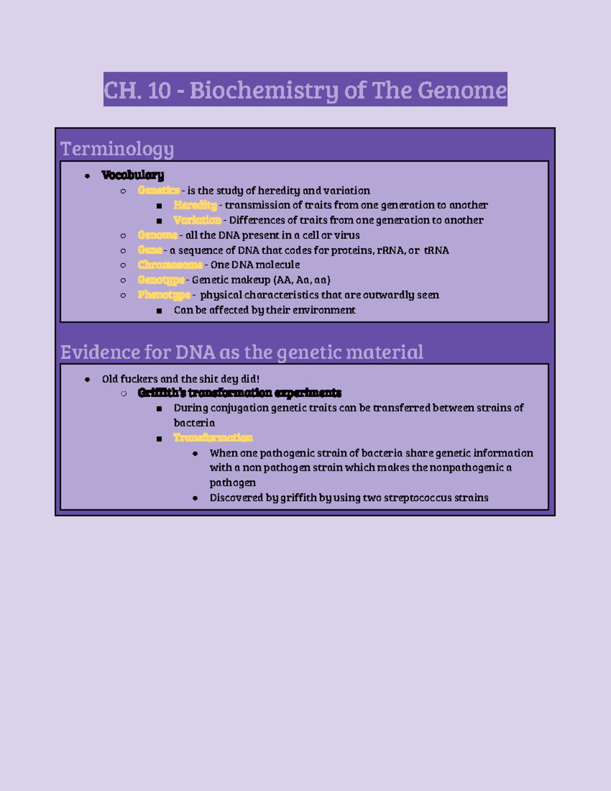 Micro Bio CH. 10 -compressed - CH. 10 - Biochemistry of The Genome ...