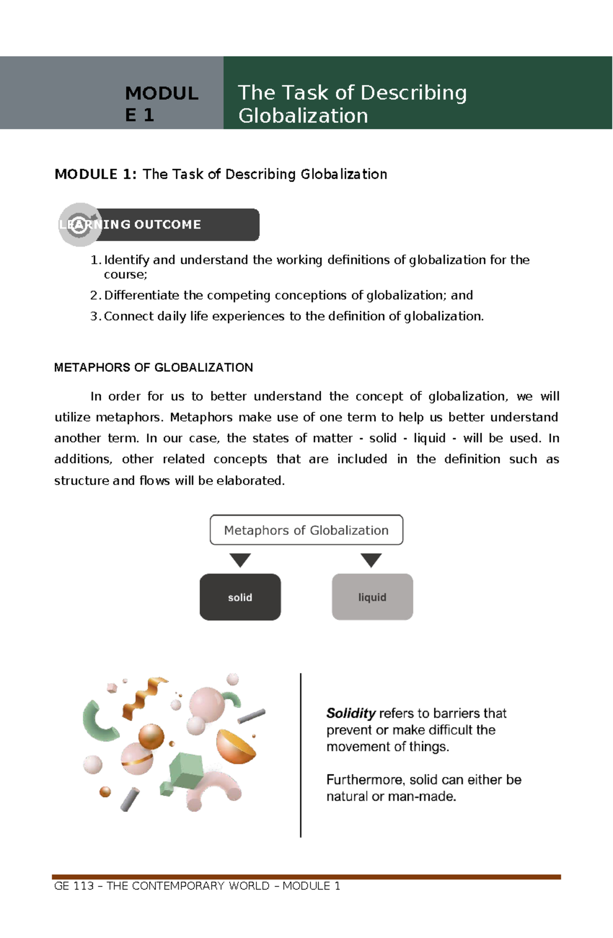 Module 1 - hospitaliy - MODULE 1: The Task of Describing Globalization ...