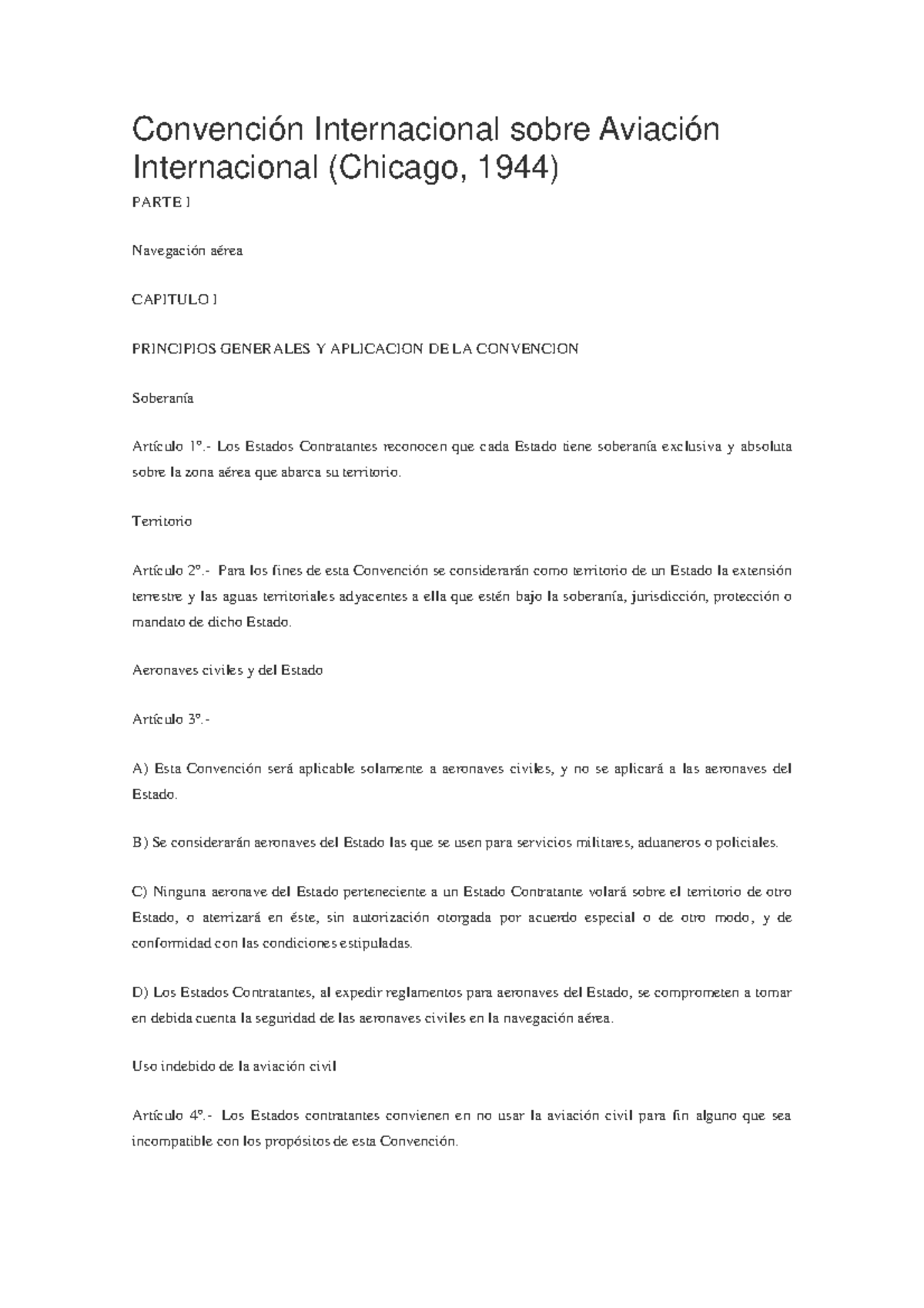 Chicago 1944 - Convencion Internacional sobre Aviacion Internacional ...