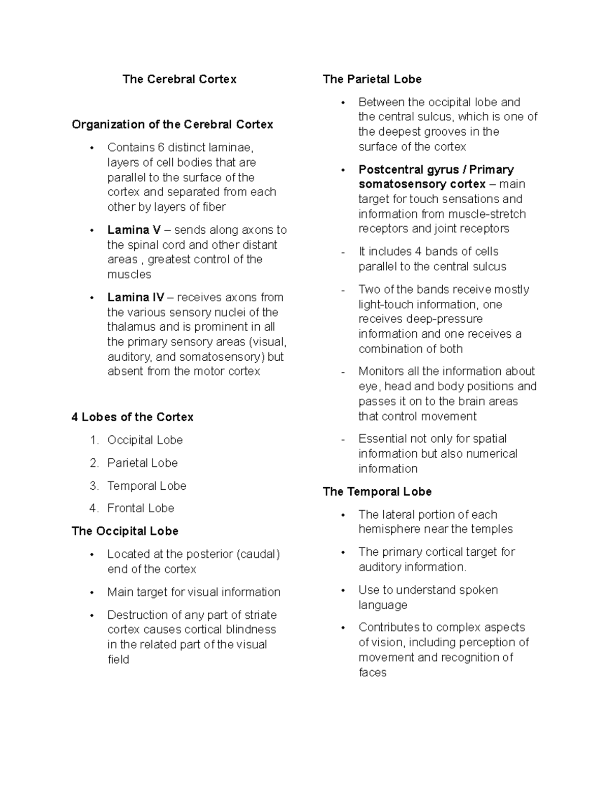The Cerebral Cortex in Biological Psychology - The Cerebral Cortex ...