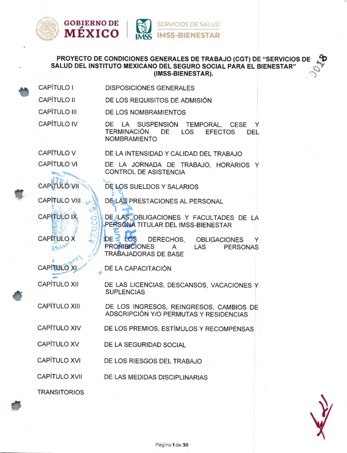 Condiciones Generales DEL Trabajao IMSS Bienestar - Fundamentos de enfermeria - Studocu