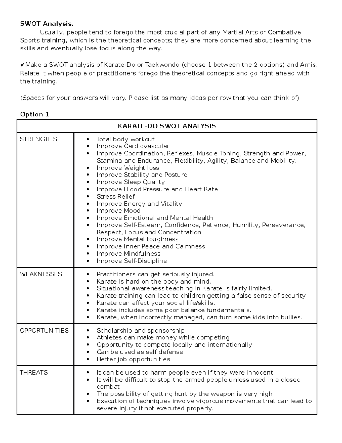 SWOT Analysis - Physical Education - SWOT Analysis. Usually, people ...