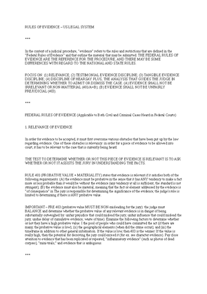 EVIDENCE LAW - LANDMARK CASE - Case brief Michelson v. US - OVERVIEW ...