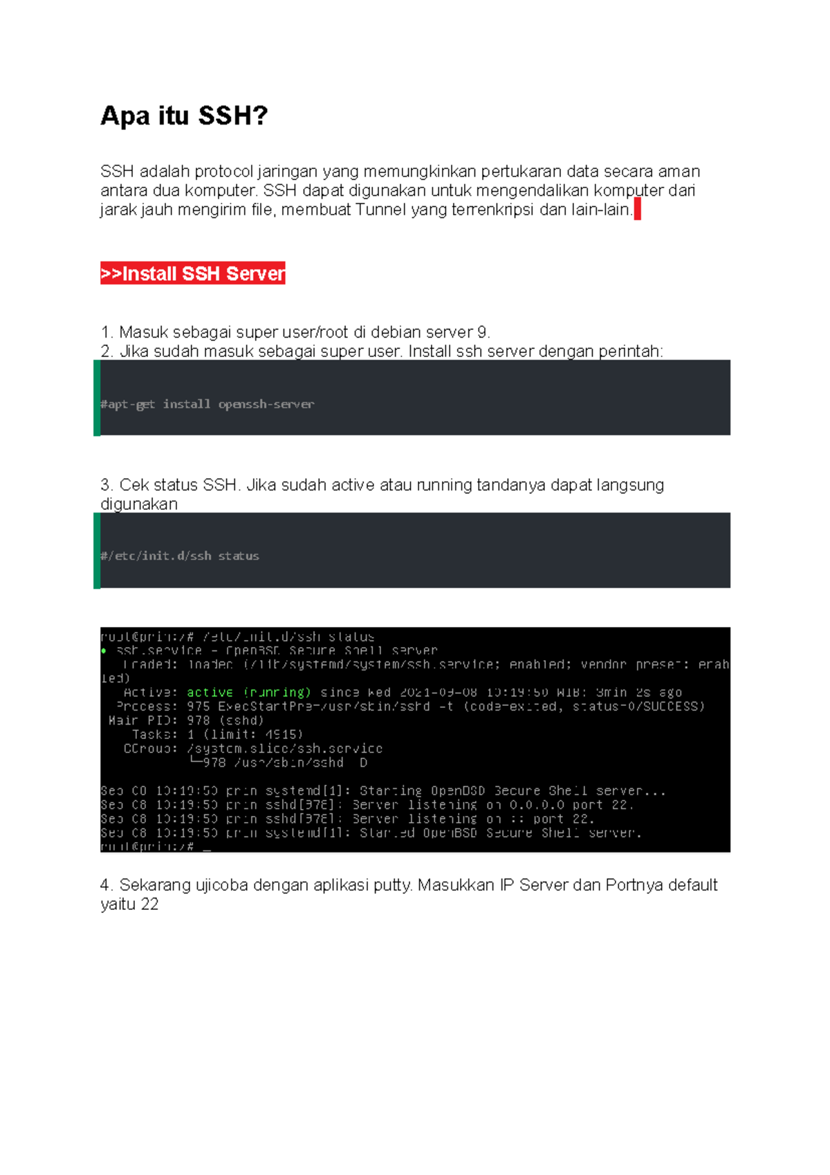 Apa itu SSH - Penjelasan ssh - Apa itu SSH? SSH adalah protocol jaringan yang memungkinkan - Studocu