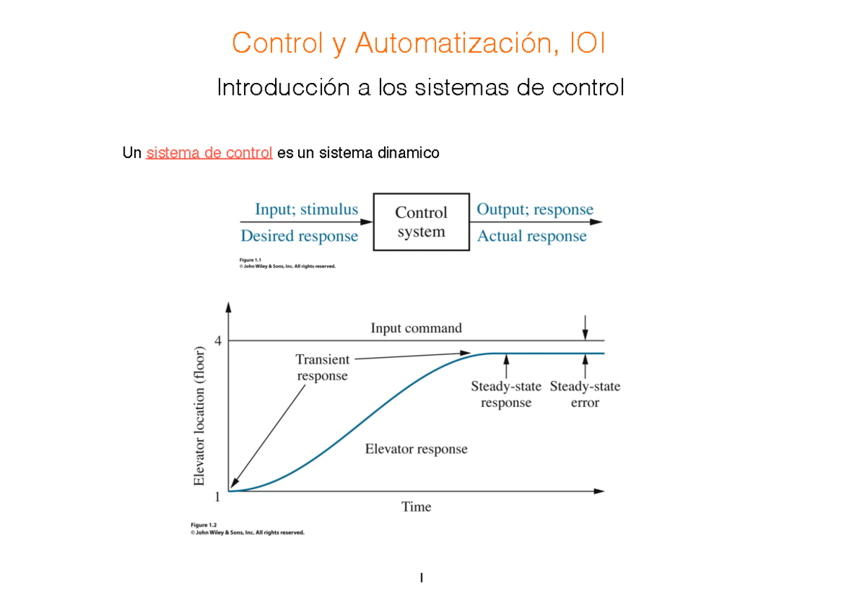 Introduccion a los sistemas de control - Un sistema de control es un ...