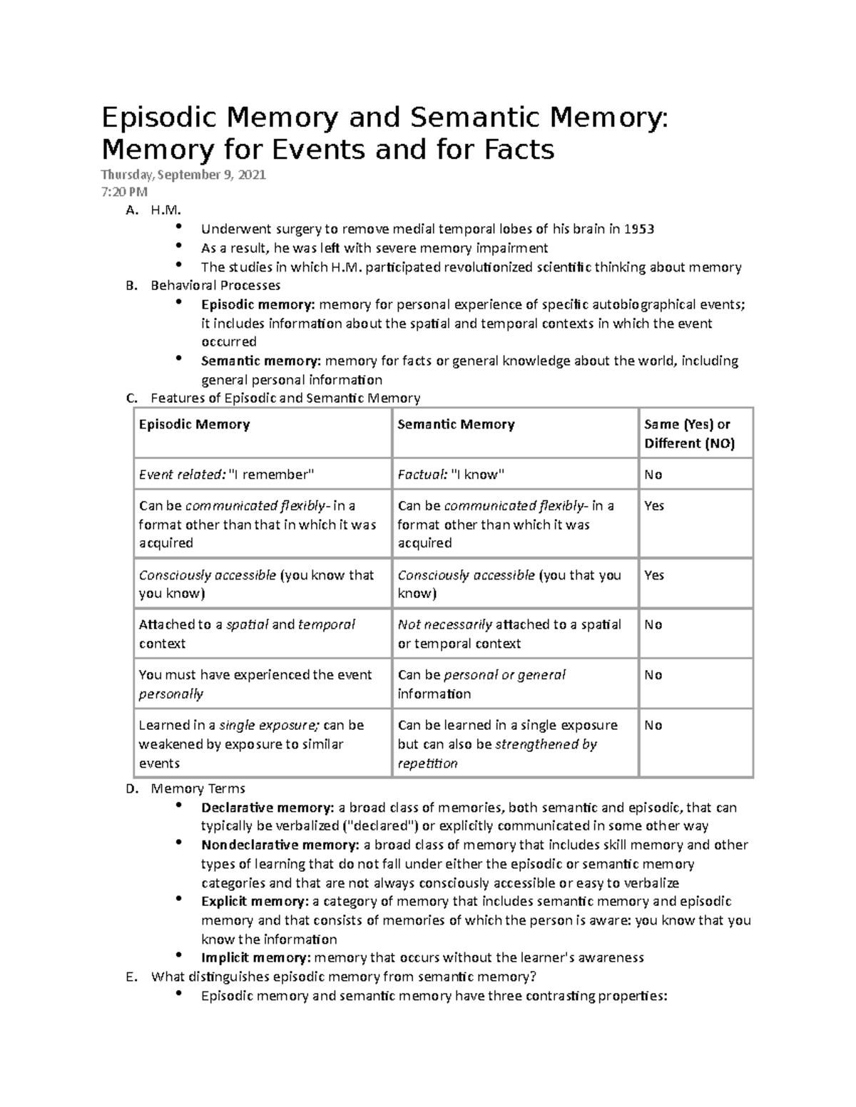 Learning and Memory ch. 7 - Episodic Memory and Semantic Memory: Memory ...