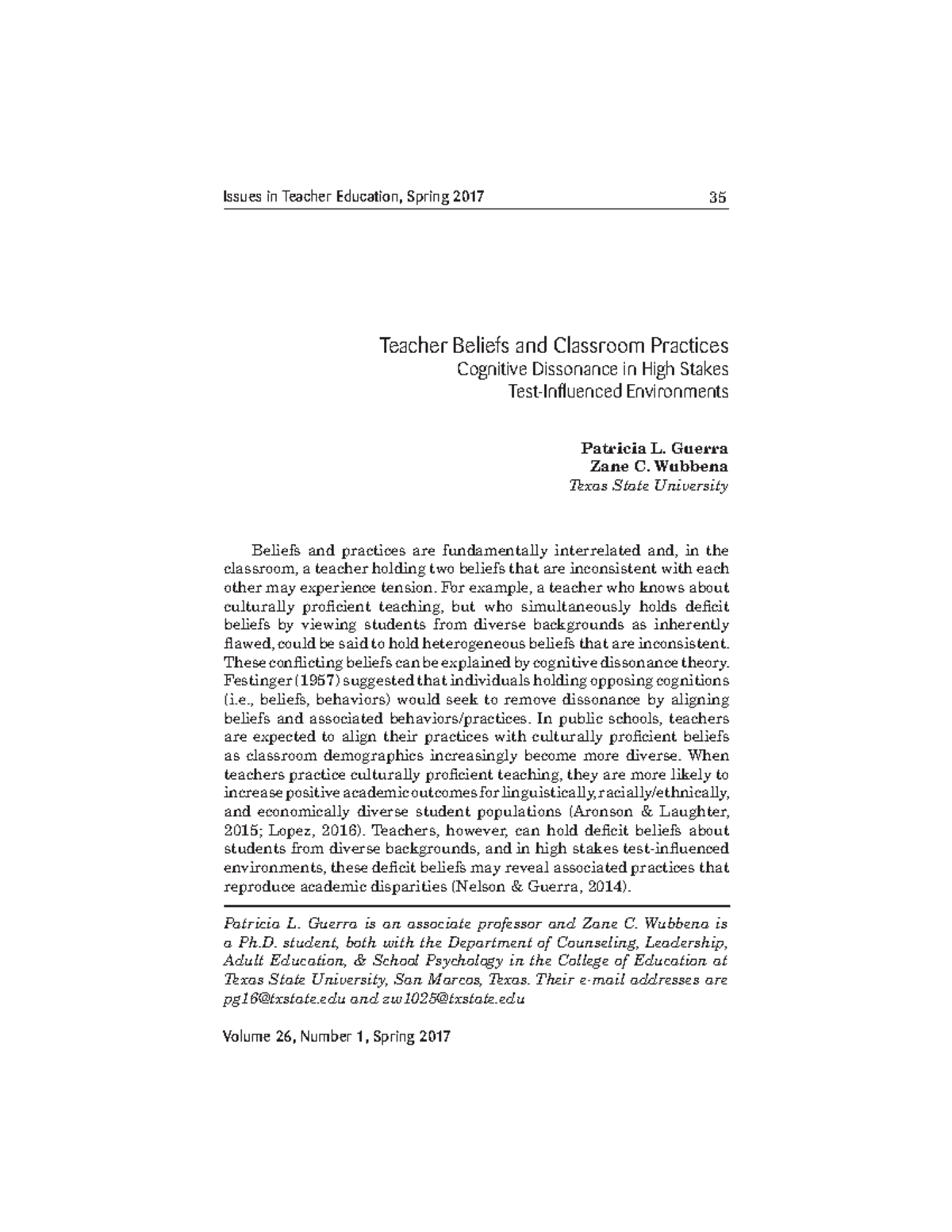 EJ1139327 - Thanks - Patricia L. Guerra & Zane C. Wubbena 35 Volume 26 ...