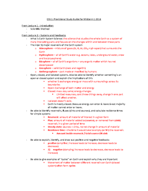 ESS 1 2019 Midterm 2 Version A Answers - ESS 1: Intro to ESS Midterm 2 ...