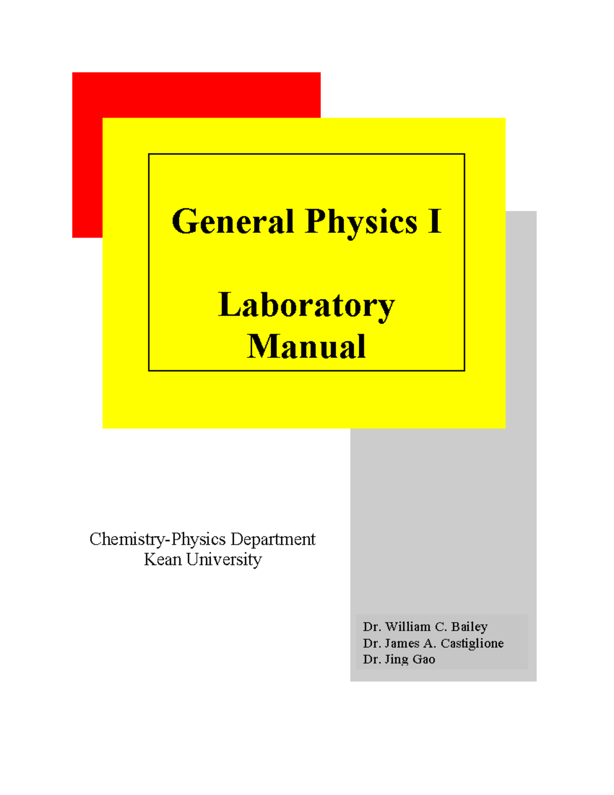 Lab Manual 2091 - updated - General Physics I Laboratory Manual ...