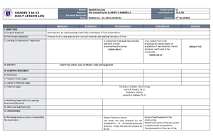 DLL Science 6 Q3 W8 - Daily Lesson Log - GRADES 1 to 12 DAILY LESSON LOG School: DepEdClub Grade ...