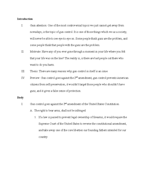 Failure Speech Outline Example 1 - Speech Outline Template Name ...