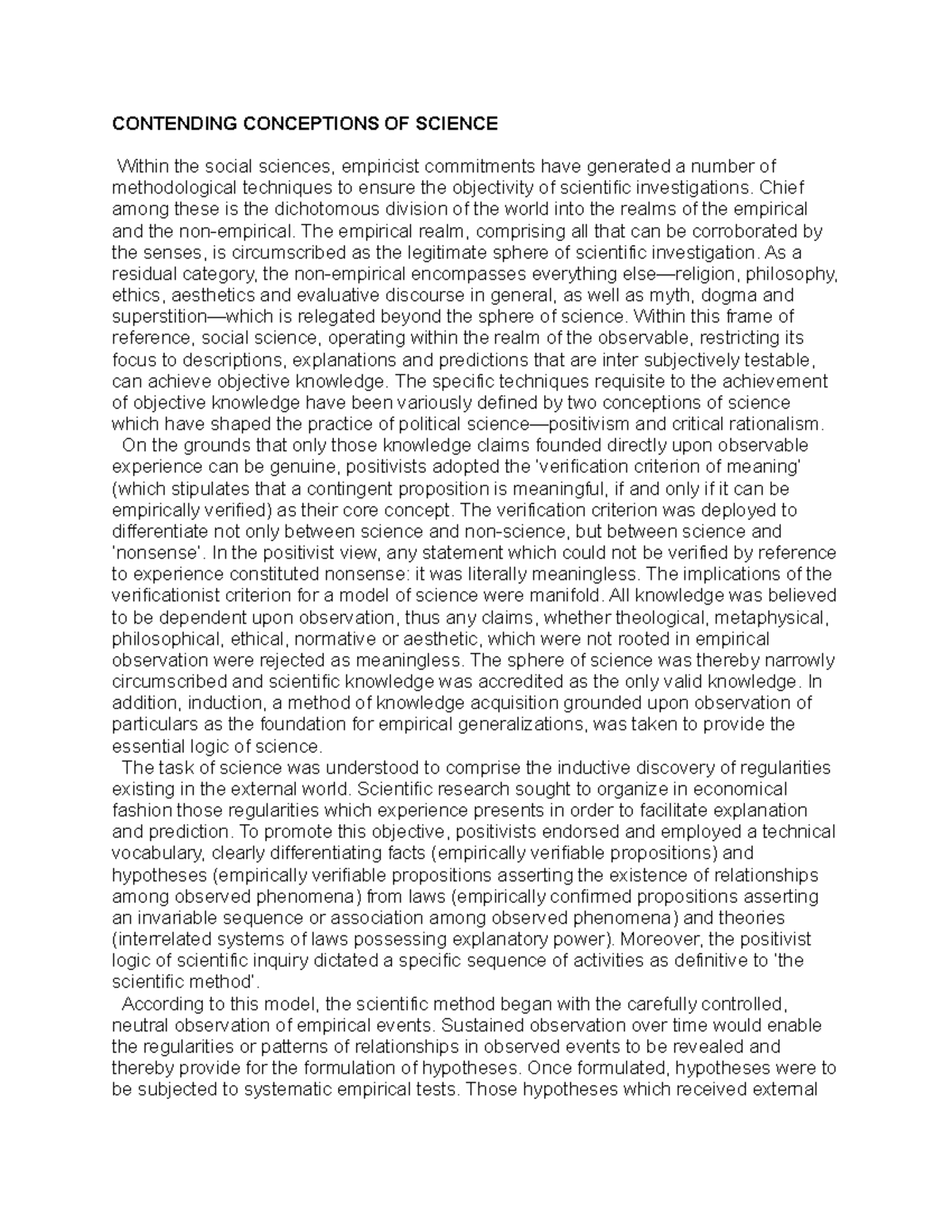 Contending Conceptions OF Science - CONTENDING CONCEPTIONS OF SCIENCE ...