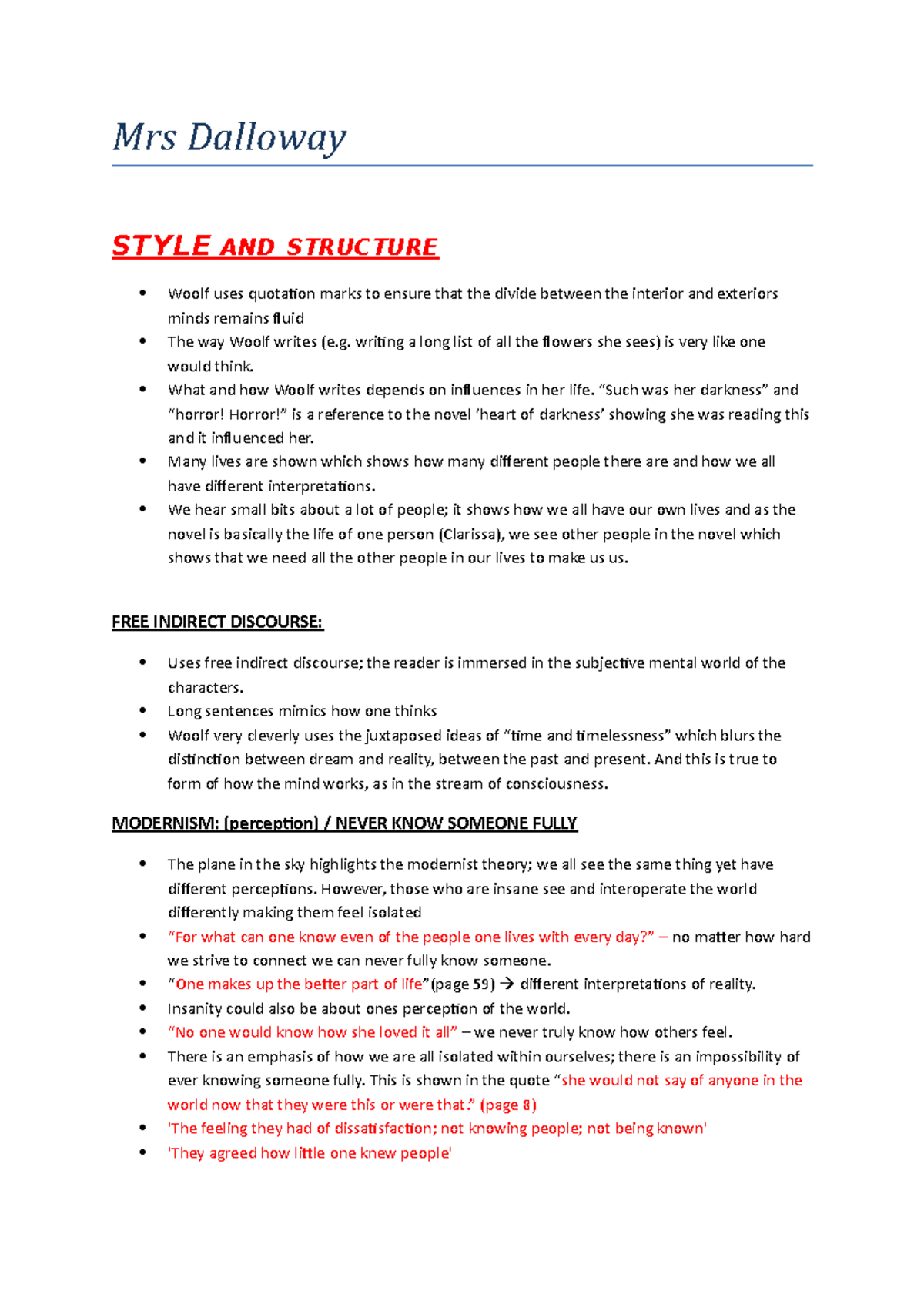 Mrs dalloway by virginia wool notes part 2 - Mrs Dalloway STYLE AND ...