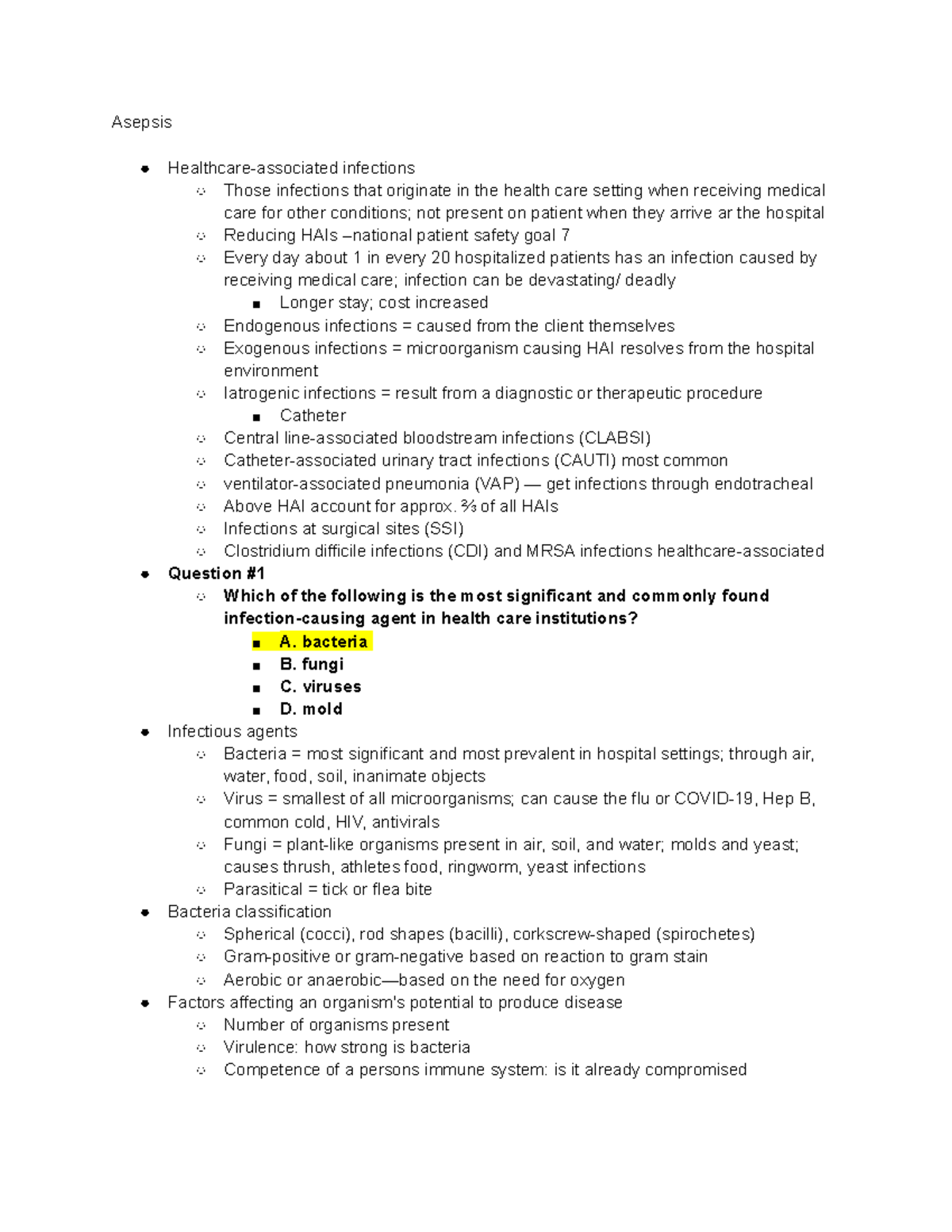 Asepsis - Asepsis Healthcare-associated infections Those infections ...