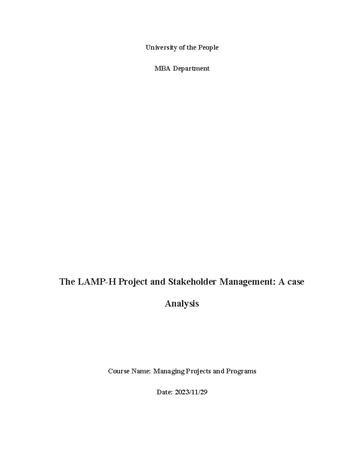 Second written Assignment - University of the People MBA Department The ...