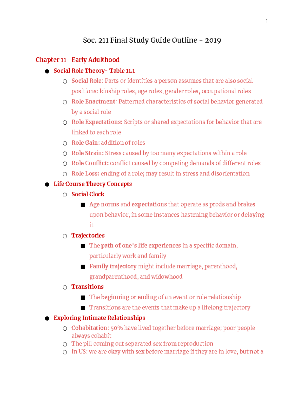 Shared Soc Final Study Guide - 1 Soc. 211 Final Study Guide Outline ...