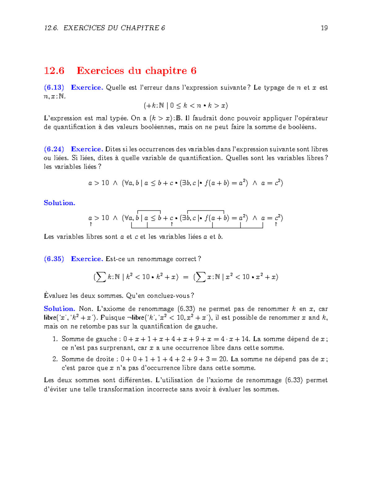 Exer Chap 6 - Les exercises du chapitre 6 - 12. EXERCICES DU CHAPITRE 6 ...
