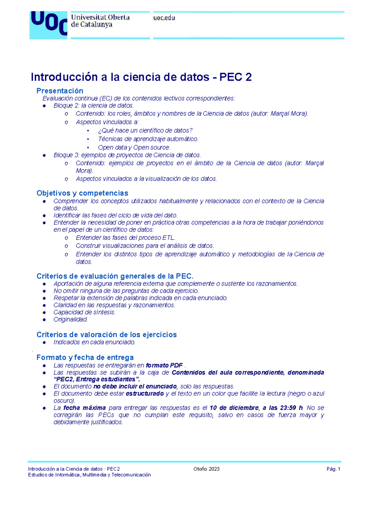 22517. Introducción A LA Ciencia DE Dagtos PEC2 Solucion - Introducción a la ciencia de datos ...