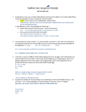 IHP 525 Module Three Problem Set - Let us assume this statement is ...