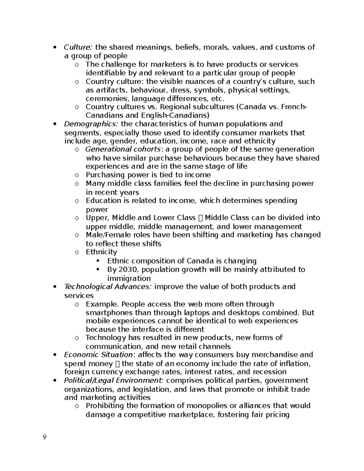 Marketing management-3 - Culture: the shared meanings, beliefs, morals, values, and customs of a ...