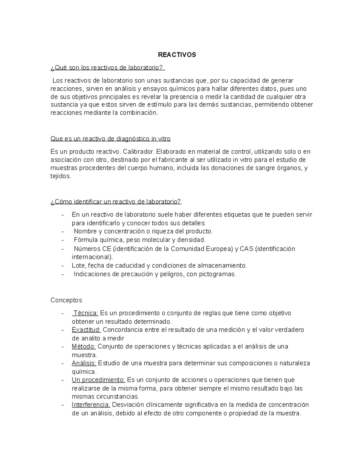 Reactivos - practicas - REACTIVOS ¿Qué son los reactivos de laboratorio ...
