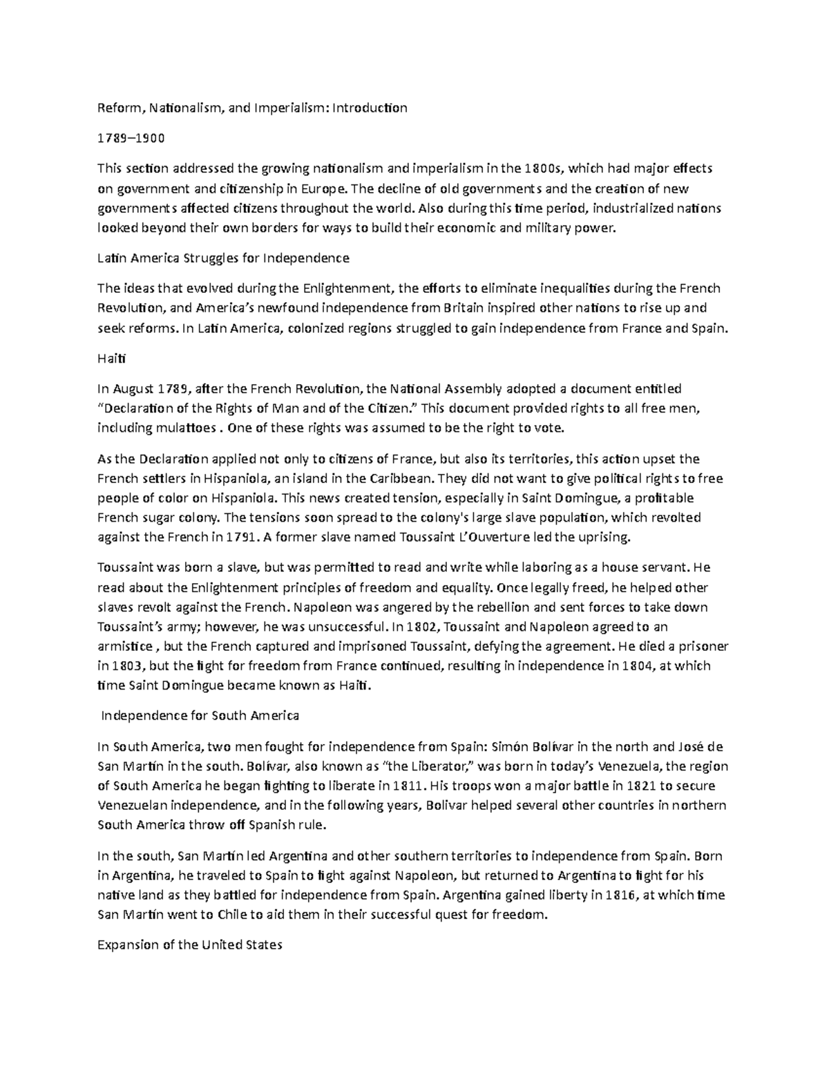 The Great War - This is the lecture notes for the United States from ...