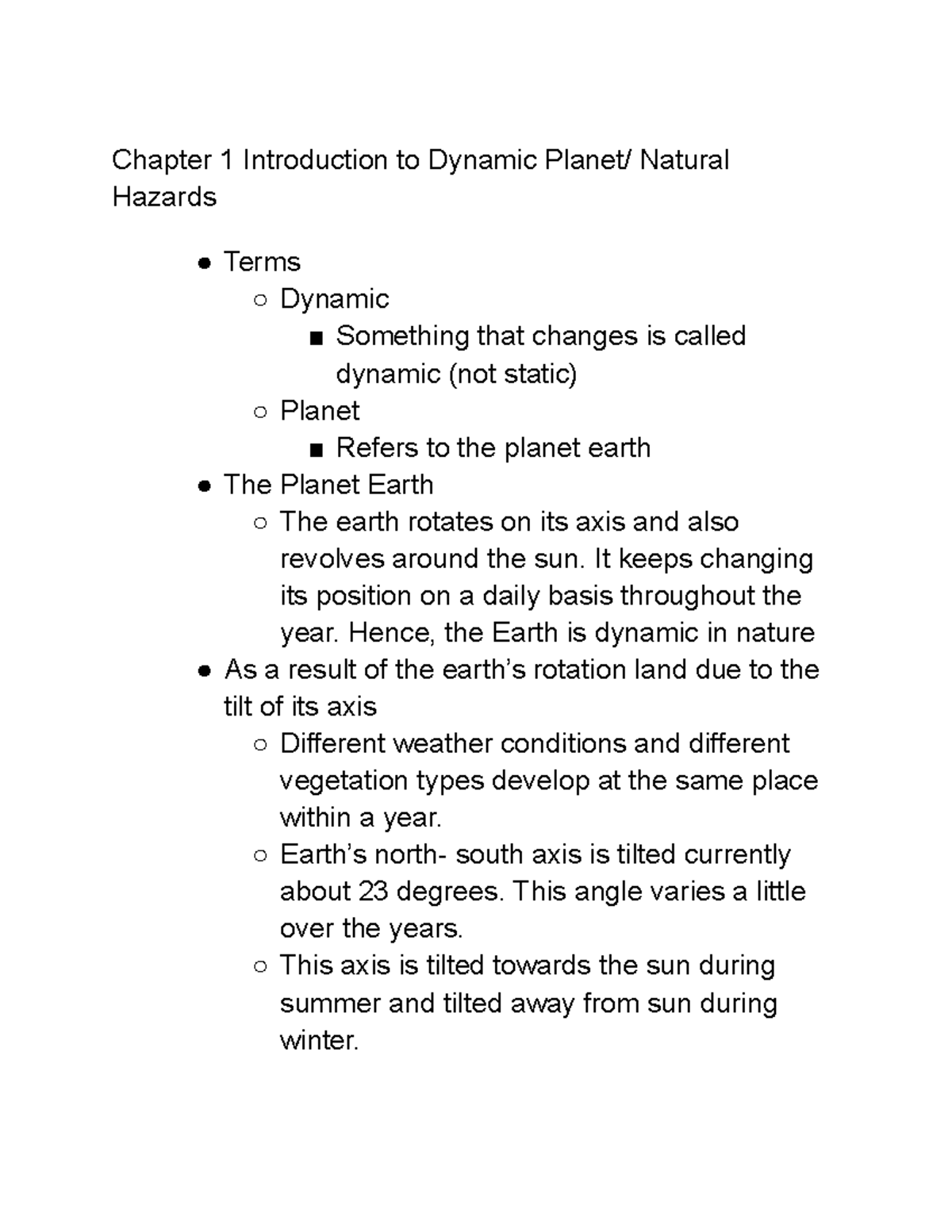 Geog 103 reading notes - Chapter 1 Introduction to Dynamic Planet ...