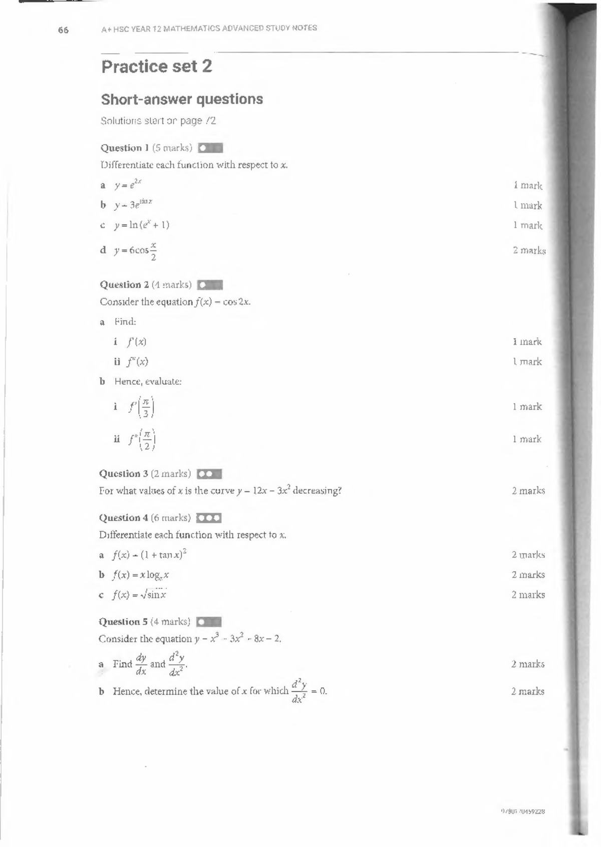 Further Differentiation - 66 A+ HSC YEAR 12 MATHEMATICS ADVANCED STUDY ...