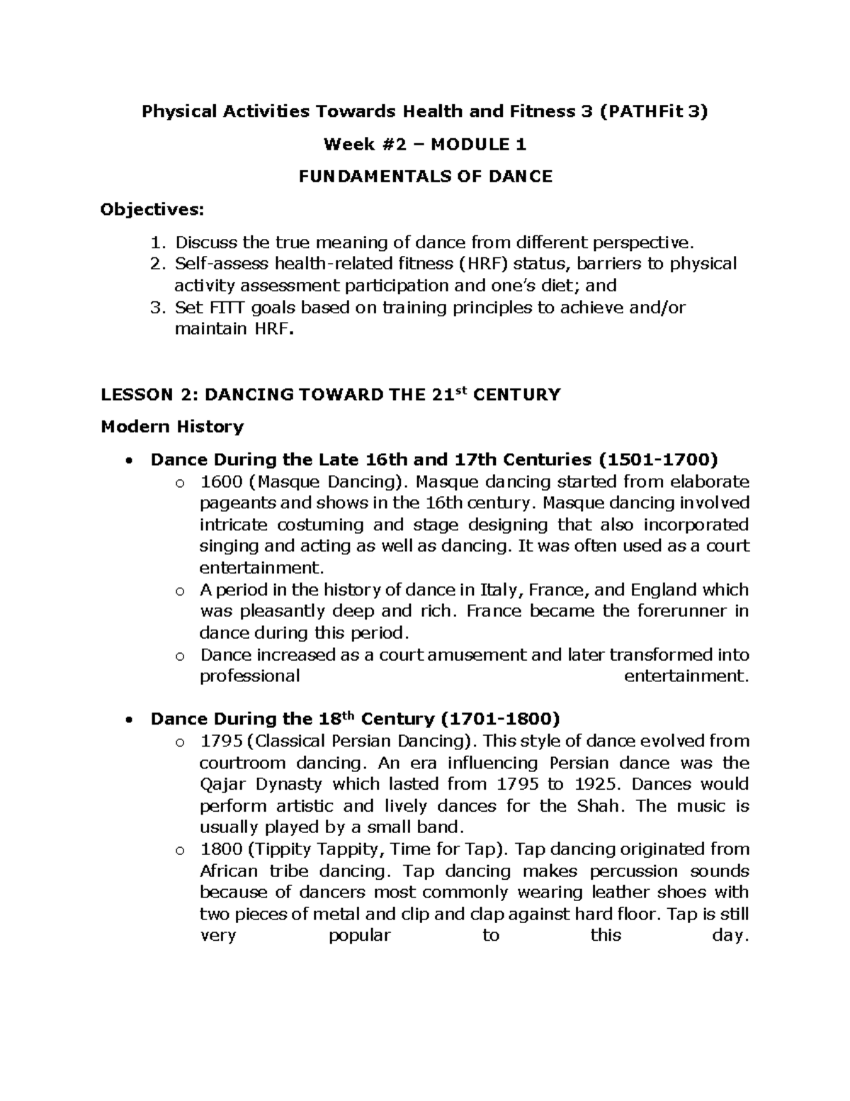 Week 2 - Physical Activities Towards Health and Fitness 3 (PATHFit 3 ...