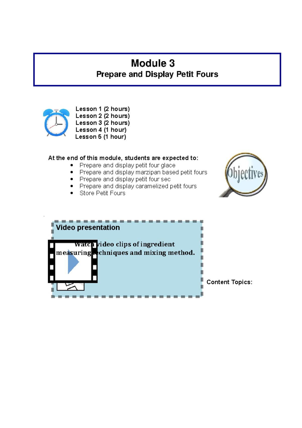 Module 3 Lecture Notes 10 Lesson 1 2 Hours Lesson 2 2 Hours