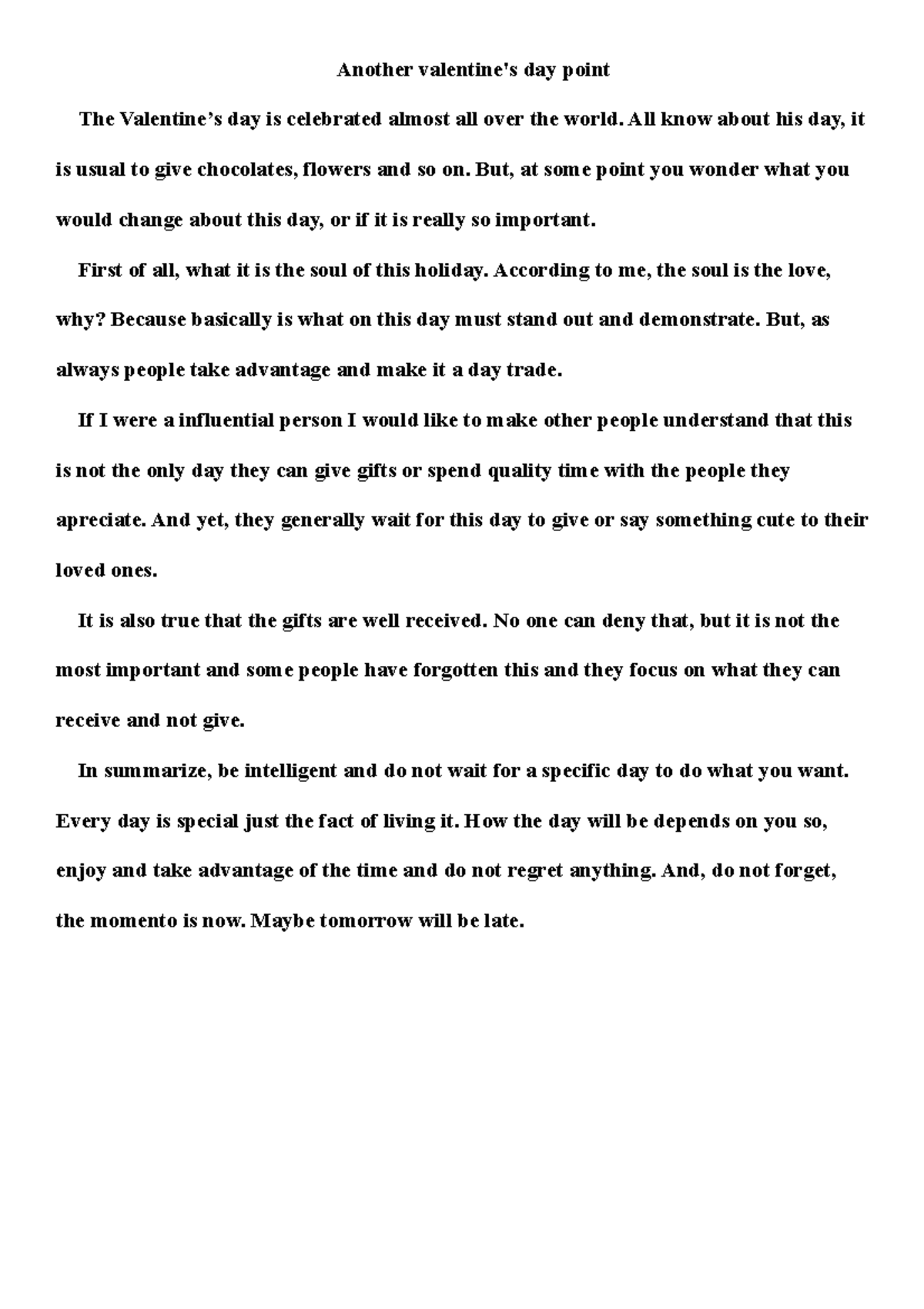 Another valentine essay - Another valentine's day point The Valentine’s ...