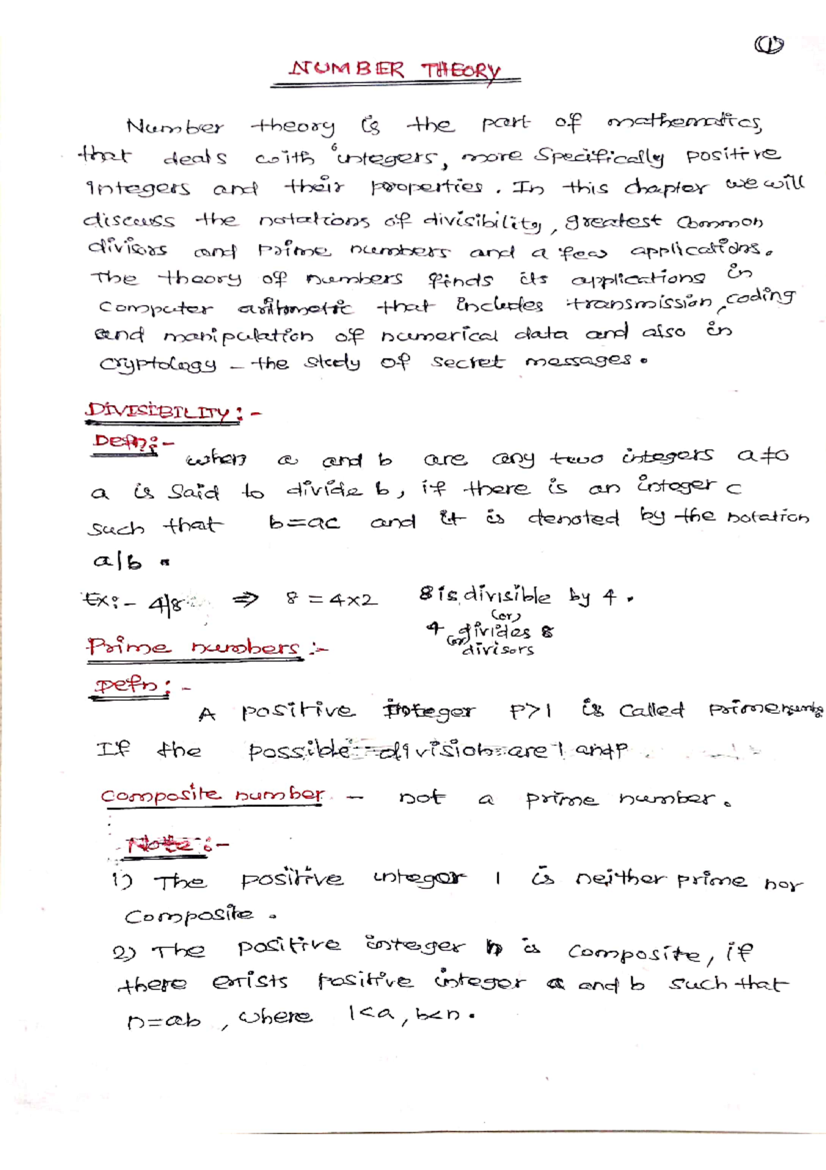Unit 2 Number Theory Maths - Discrete mathematics - Studocu