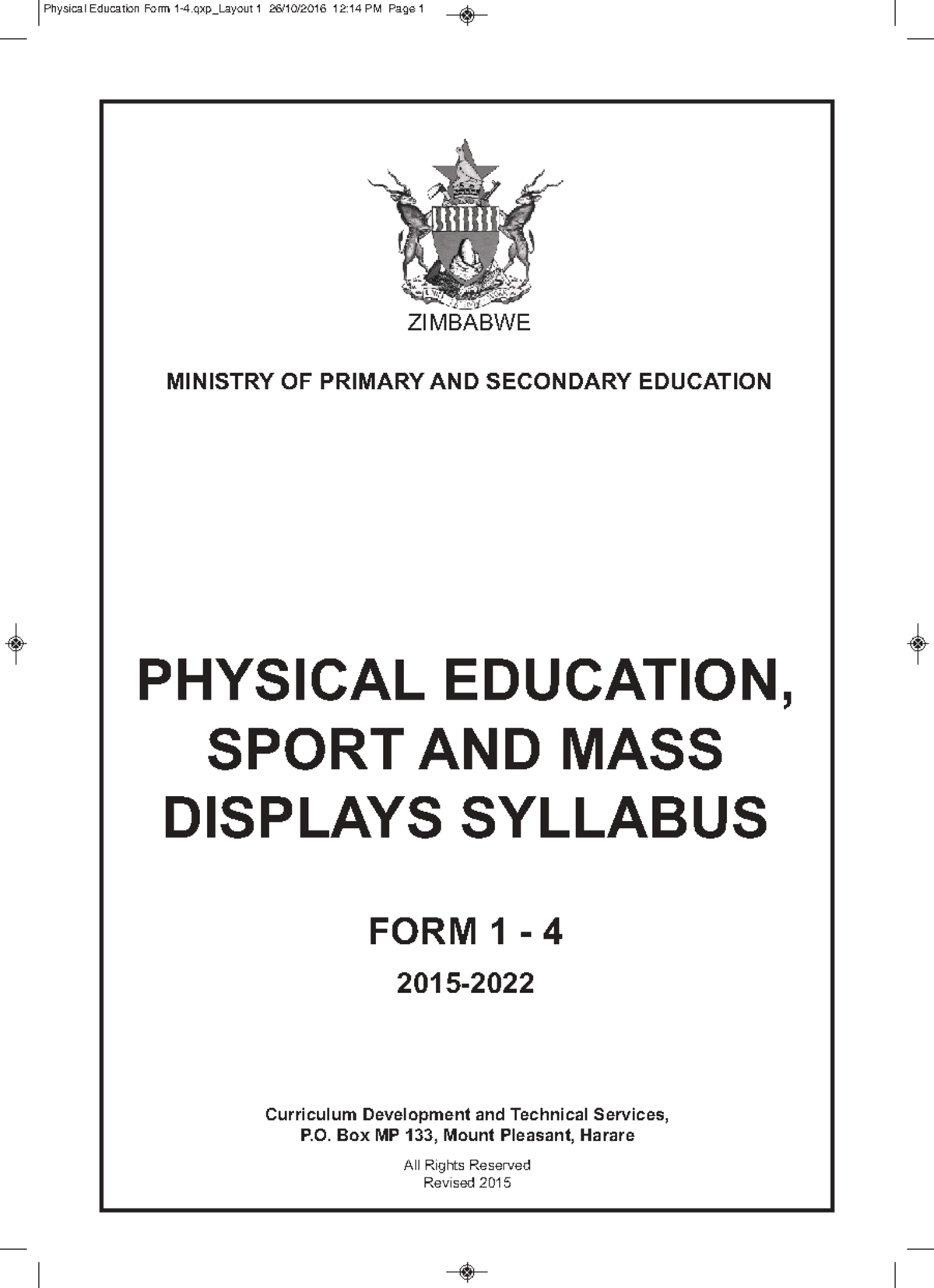 Physical-Education-Form-1-4-min - MINISTRY OF PRIMARY AND SECONDARY ...