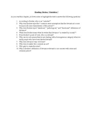 Becker, H. (1963). Outsider- Studies in the Sociology of Deviance ...