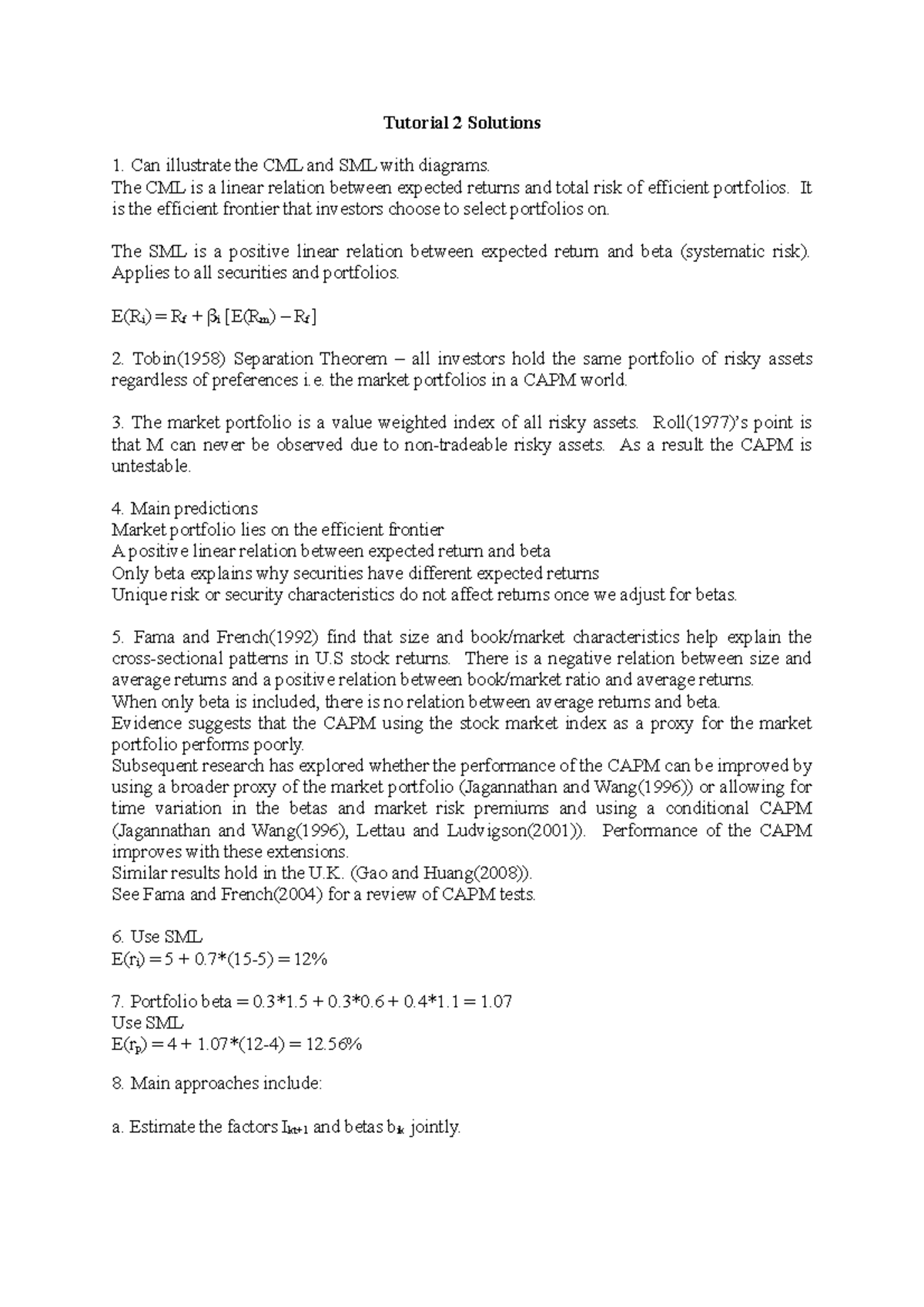 Tutorial 2 Solutions - Class lecturer: Jonathan Fletcher - Tutorial 2 ...