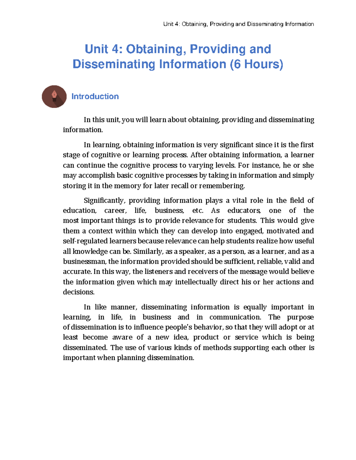 Unit 4 Topic 1 The Types of Information and Ways of Obtaining Information - Unit 4: Obtaining ...