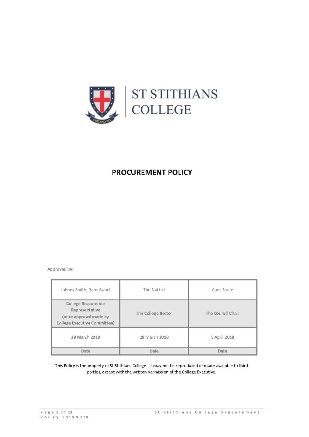 Procument policy framework for teachers that are expected to prepare ...