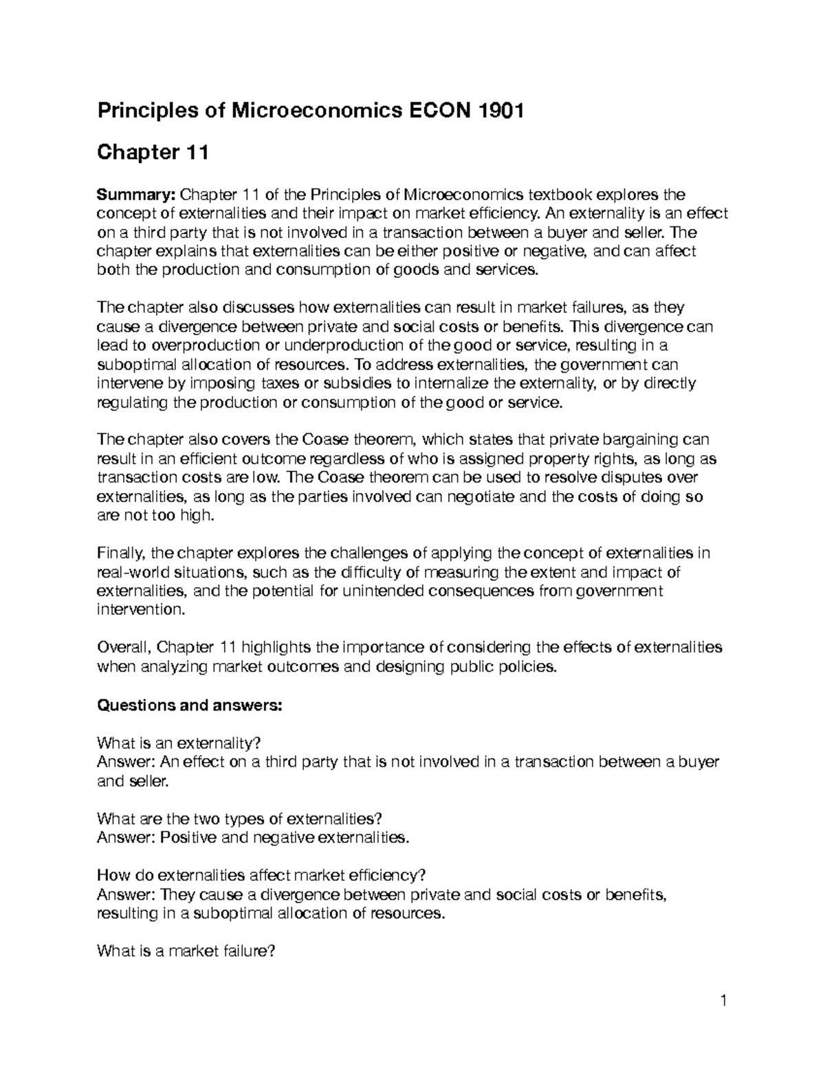 ECON 1901 - Chapter 11 - Principles of Microeconomics ECON 1901 Chapter ...
