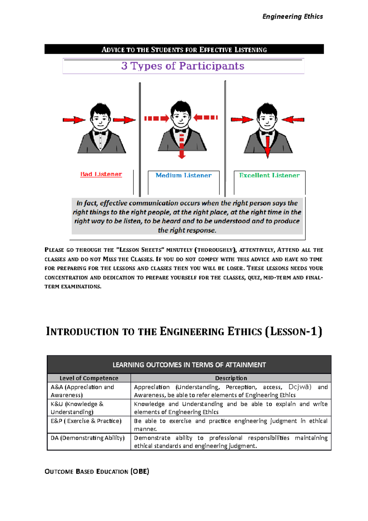Lesson 1 Introduction to Engineering Ethics and Environmental ...